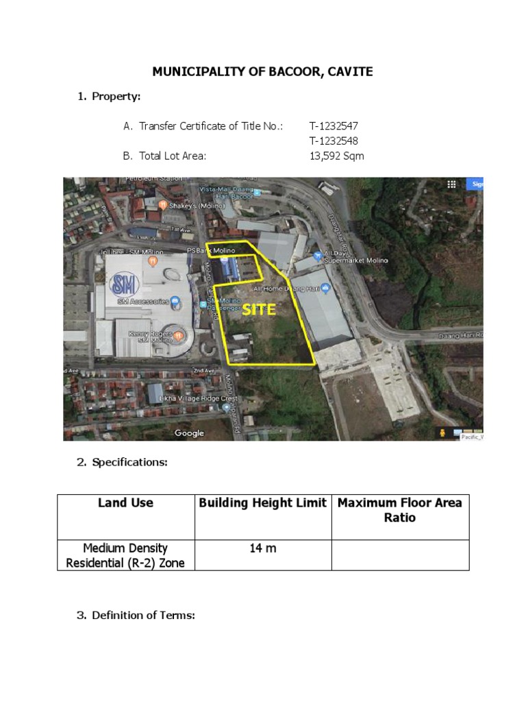 Municipality of Bacoor, Cavite: 1. Property | PDF | Transport ...