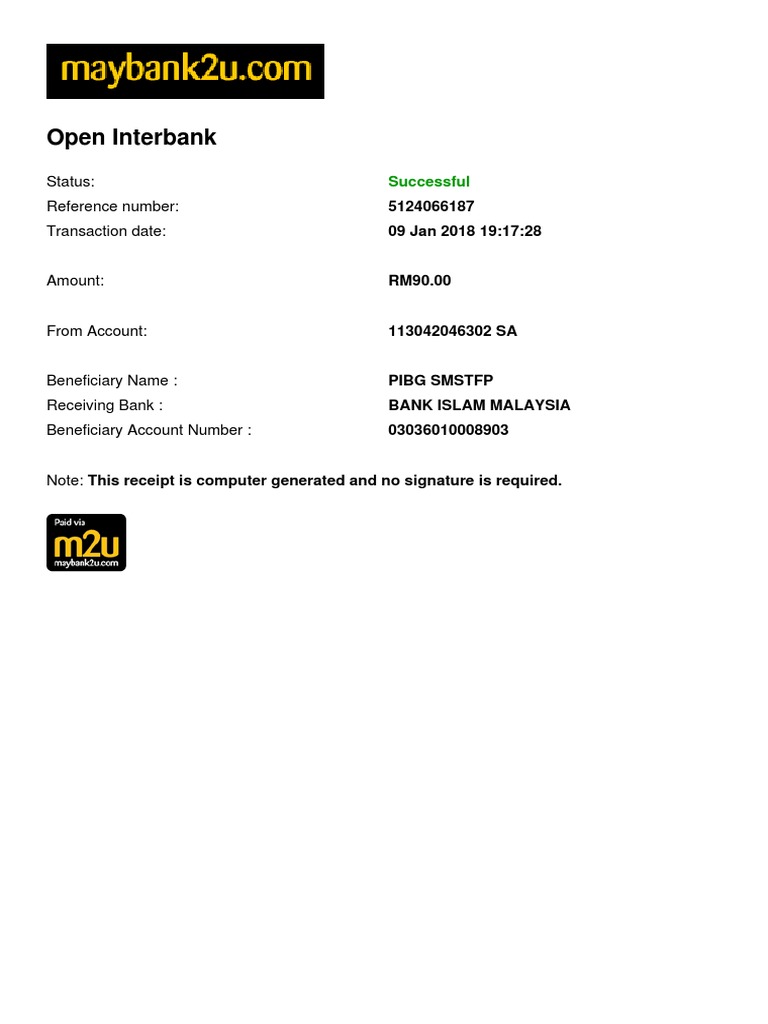 Bank Transfer Confirmation | PDF