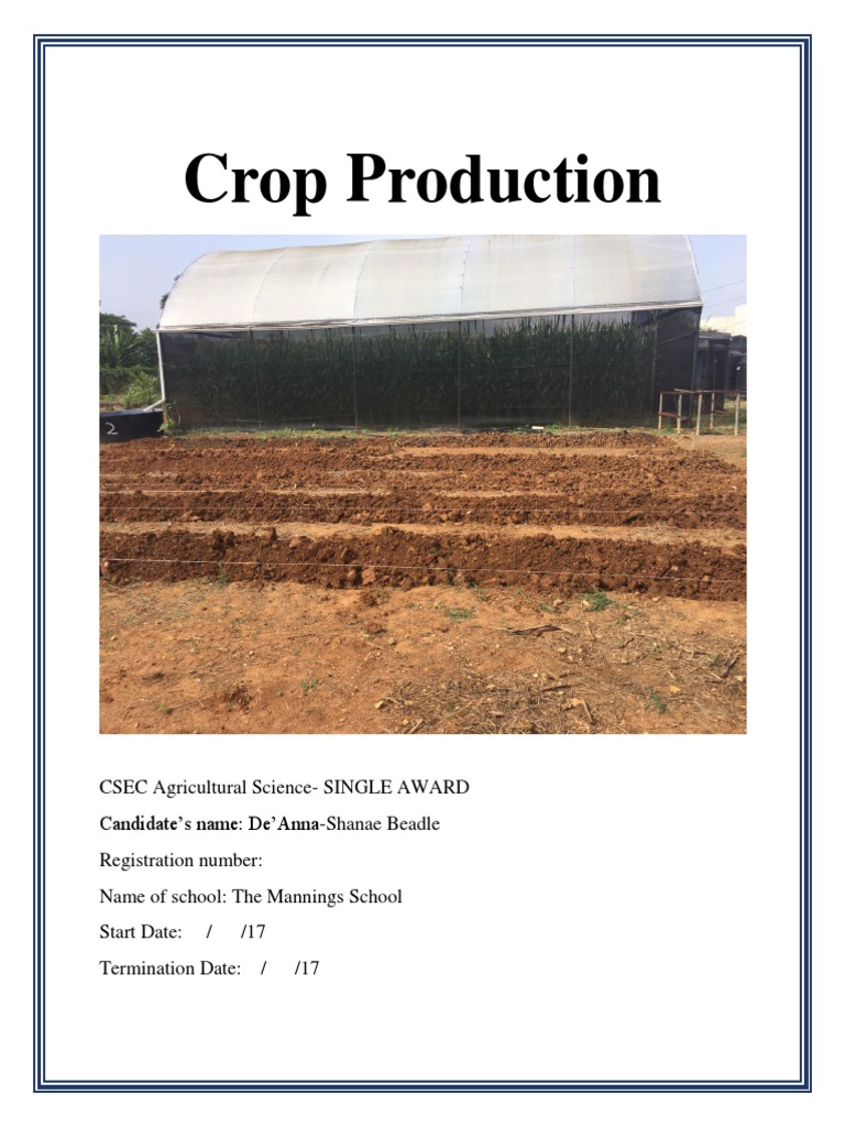 Crop Production Sba 2017 | PDF | Organic Farming | Tillage