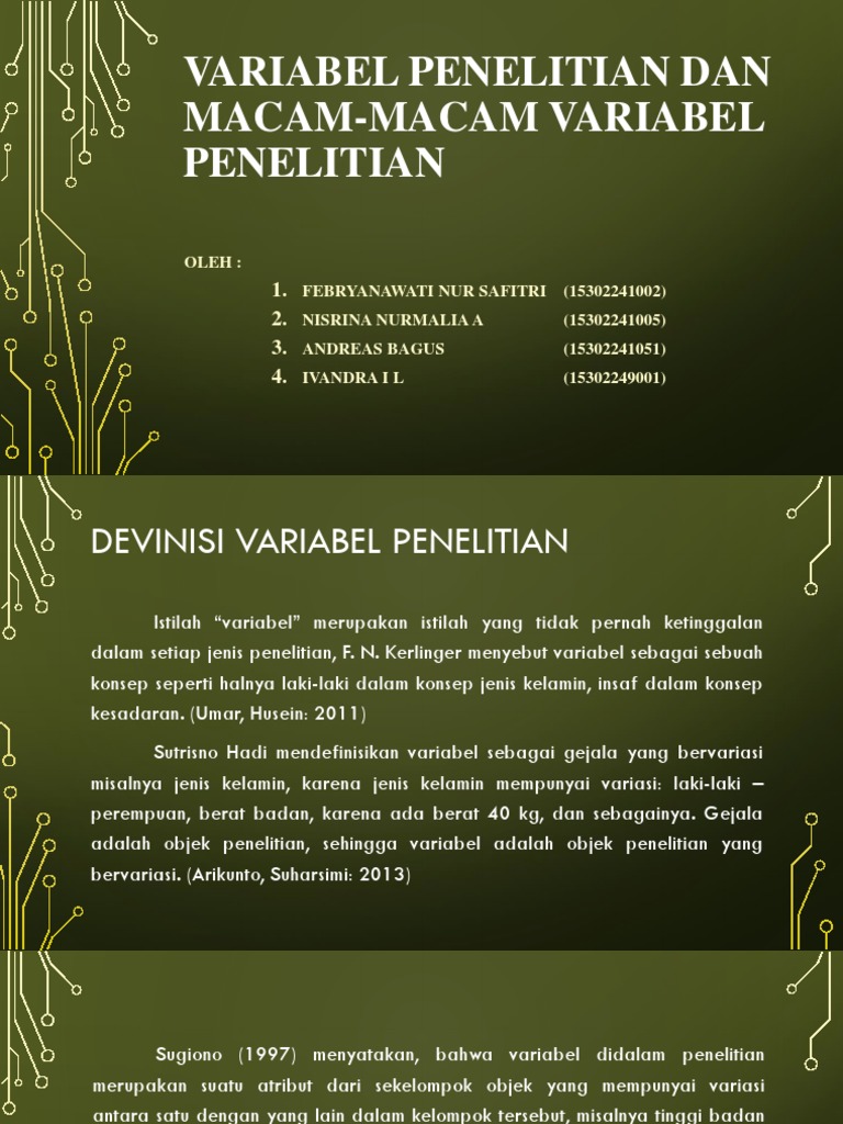 Variabel Penelitian Dan Macam-Macam Variabel Penelitian | PDF