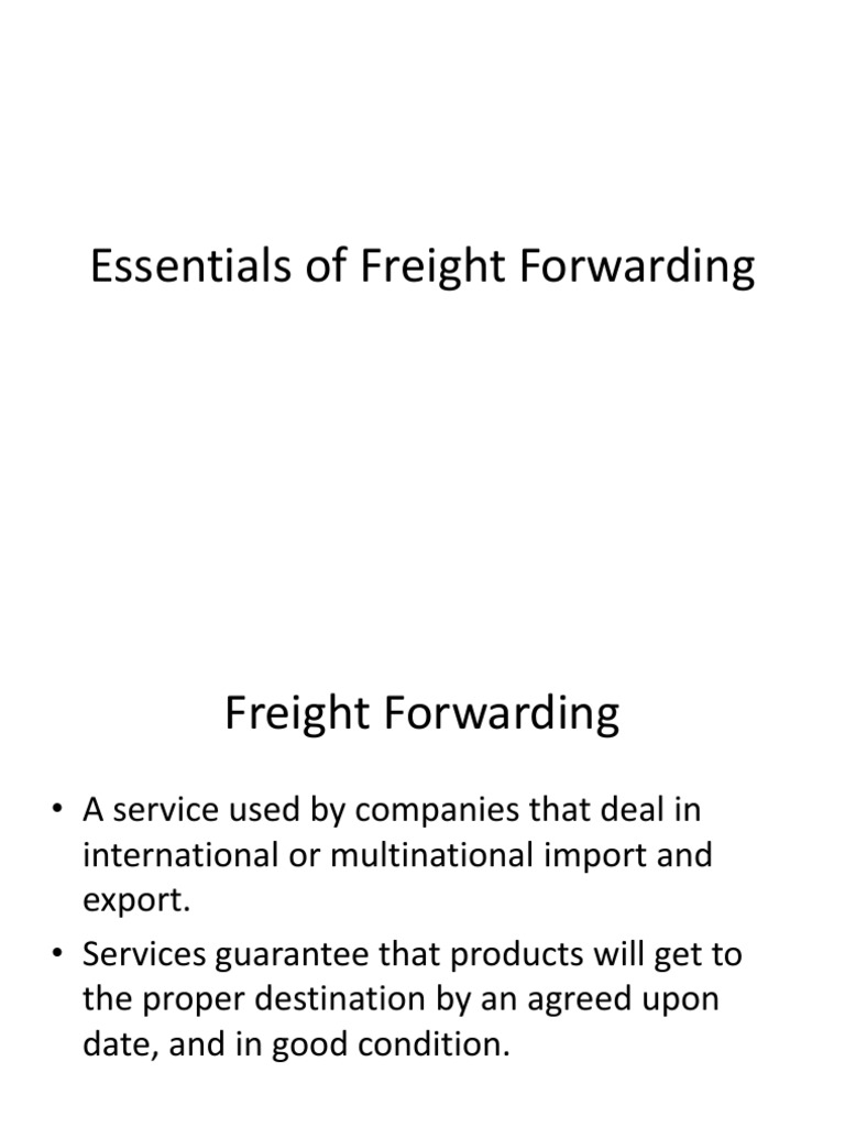 Essentials of Freight Forwarding | PDF | Cargo | Bill Of Lading
