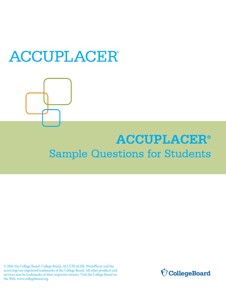 Accuplacer Sample Questions For Students | PDF | Factorization | Polynomial