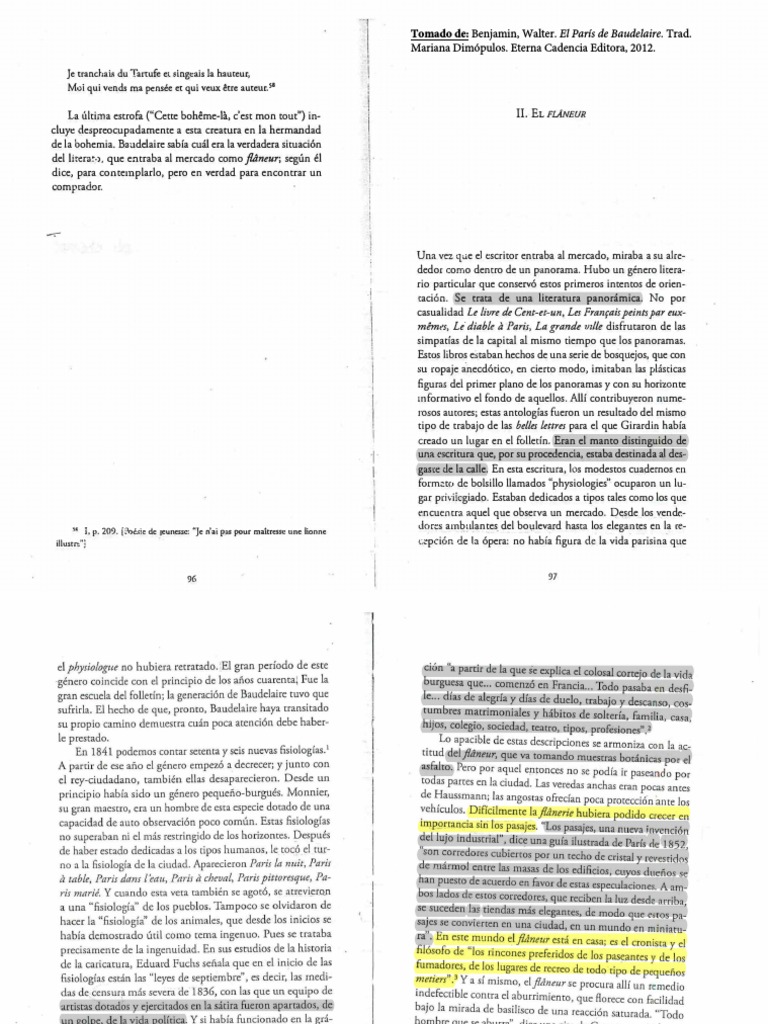 Benjamin, W.-El flâneur.pdf | PDF | Edgar Allan Poe | Charles Baudelaire
