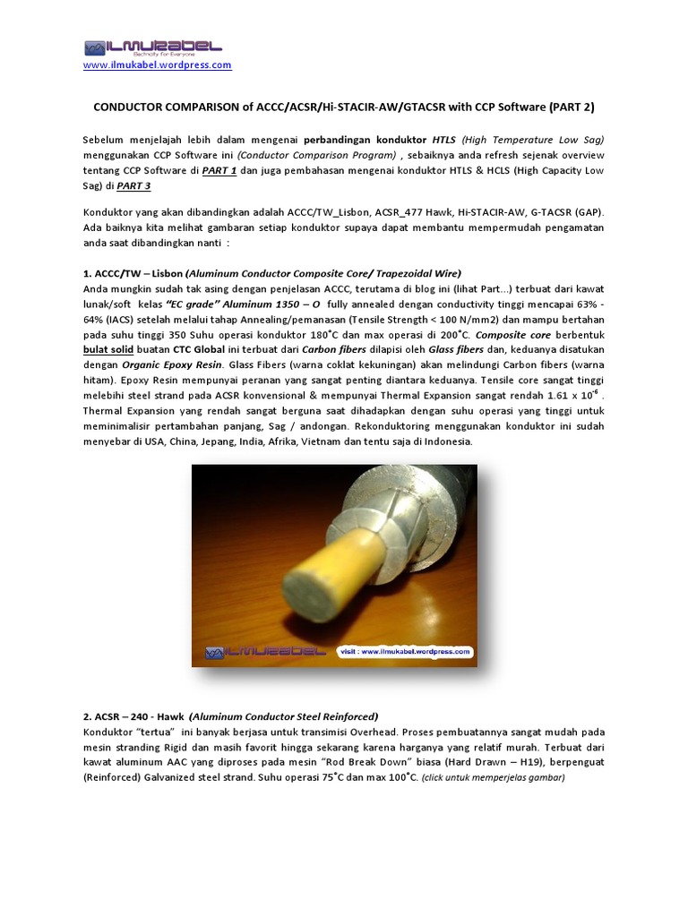 Conductor Comparison of ACCC - ACSR - Hi-STACIR - GTACSR With CCP ...