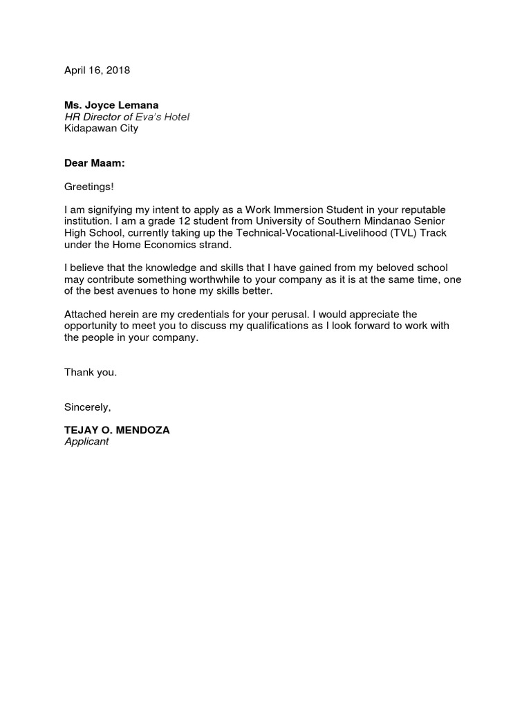 Application Letter Template | PDF | Learning | Behavior Modification