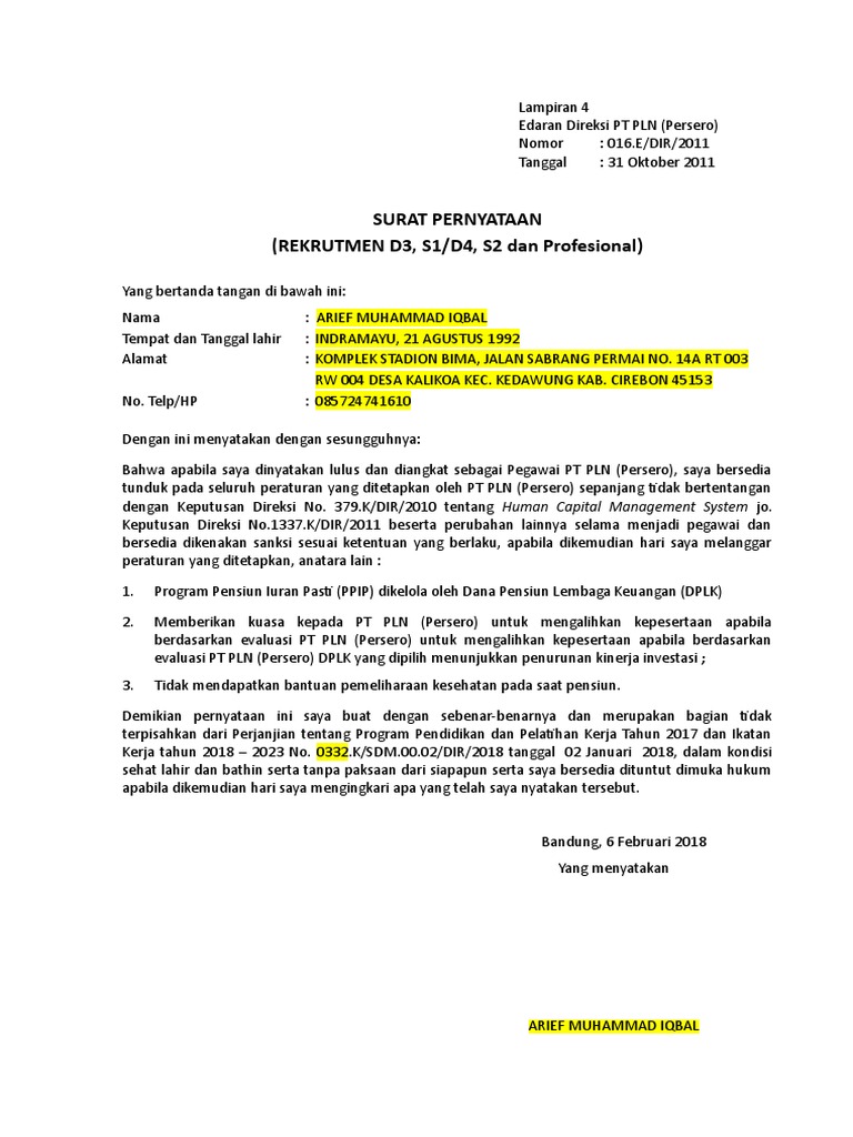 (Blangko) Surat - Pernytaan | PDF