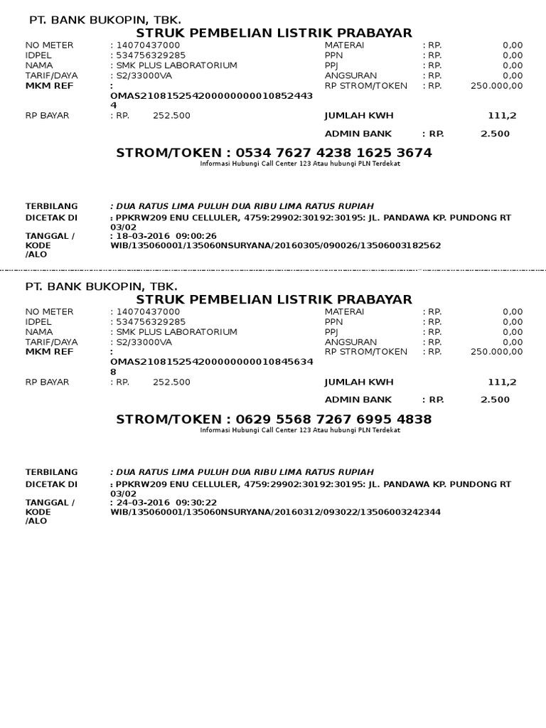 Kwitansi Listrik | PDF