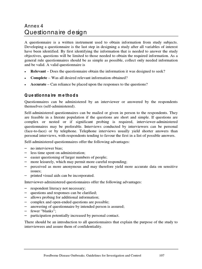 Questionnaire Design for Studies | PDF | Questionnaire | Question