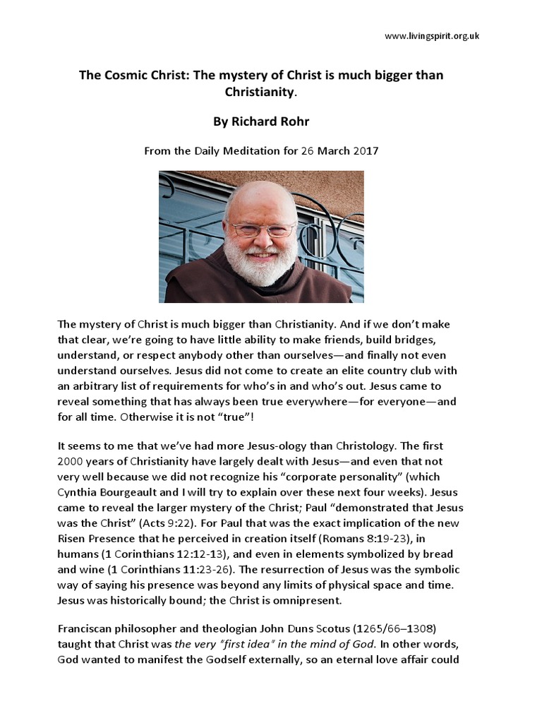 Richard Rohr Cosmic Christ | PDF | Christology | Jesus