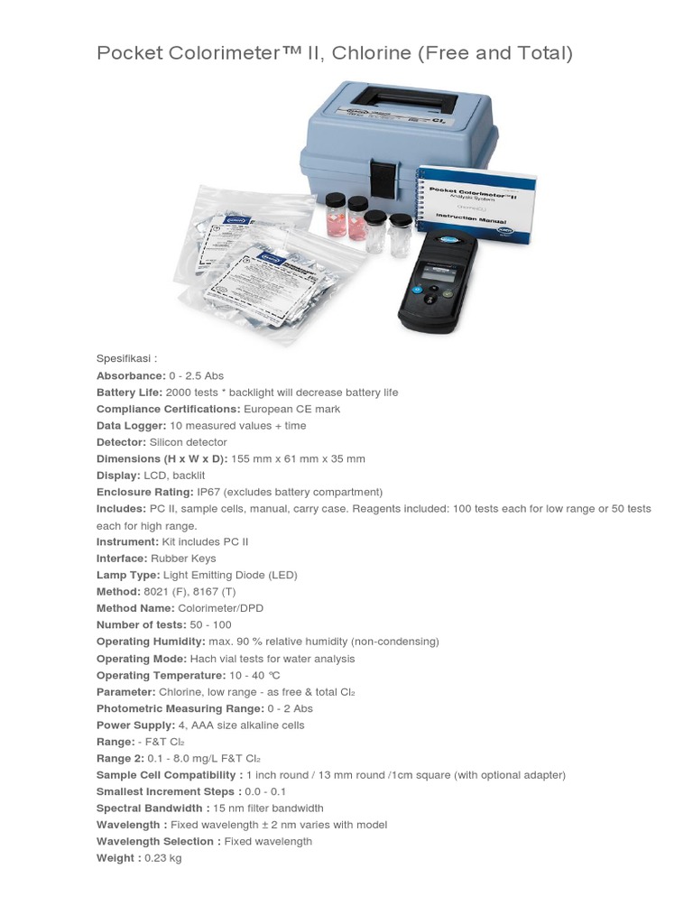 Pengajuan Sisa Chlor HACH II | PDF
