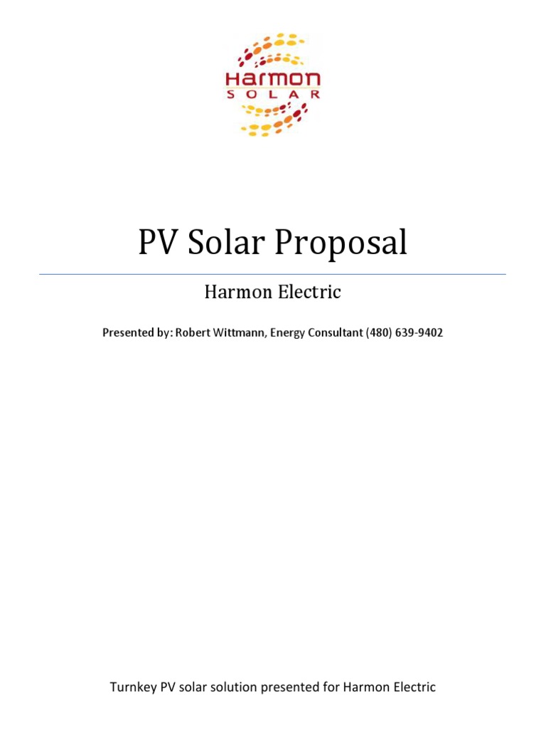 PV Solar Proposal: Harmon Electric | PDF | Photovoltaic System | Solar ...