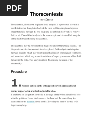 Thoracentesis Procedure Steps