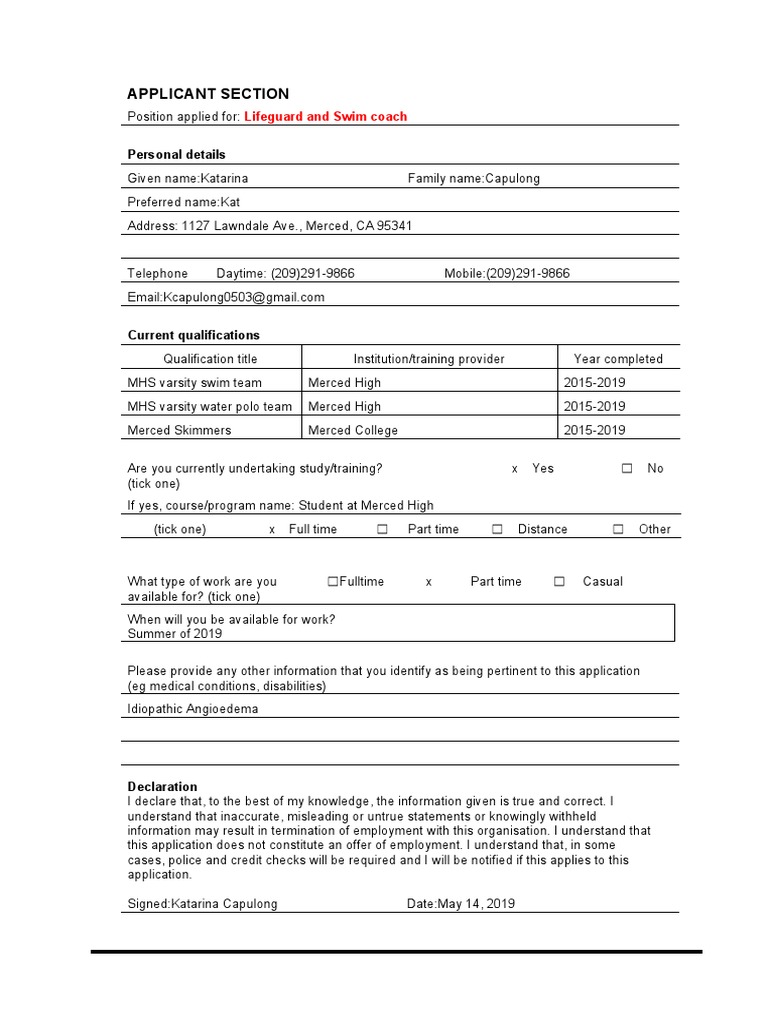 Employment Application Template 02 | PDF