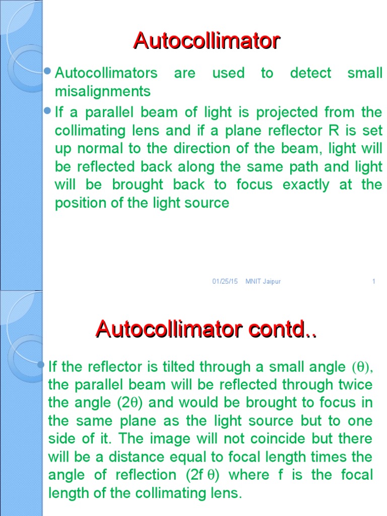 Auto Collimator | PDF | Interferometry | Lens (Optics)