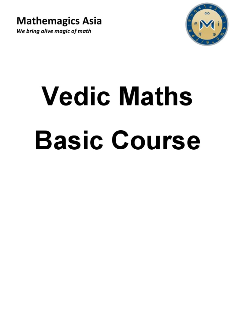 Vedic Maths Basic Course | PDF | Subtraction | Multiplication
