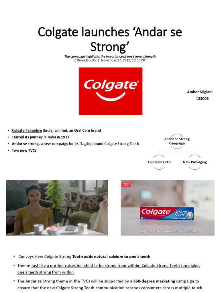 Colgate Launches Andar Se Strong': The Campaign Highlights The ...
