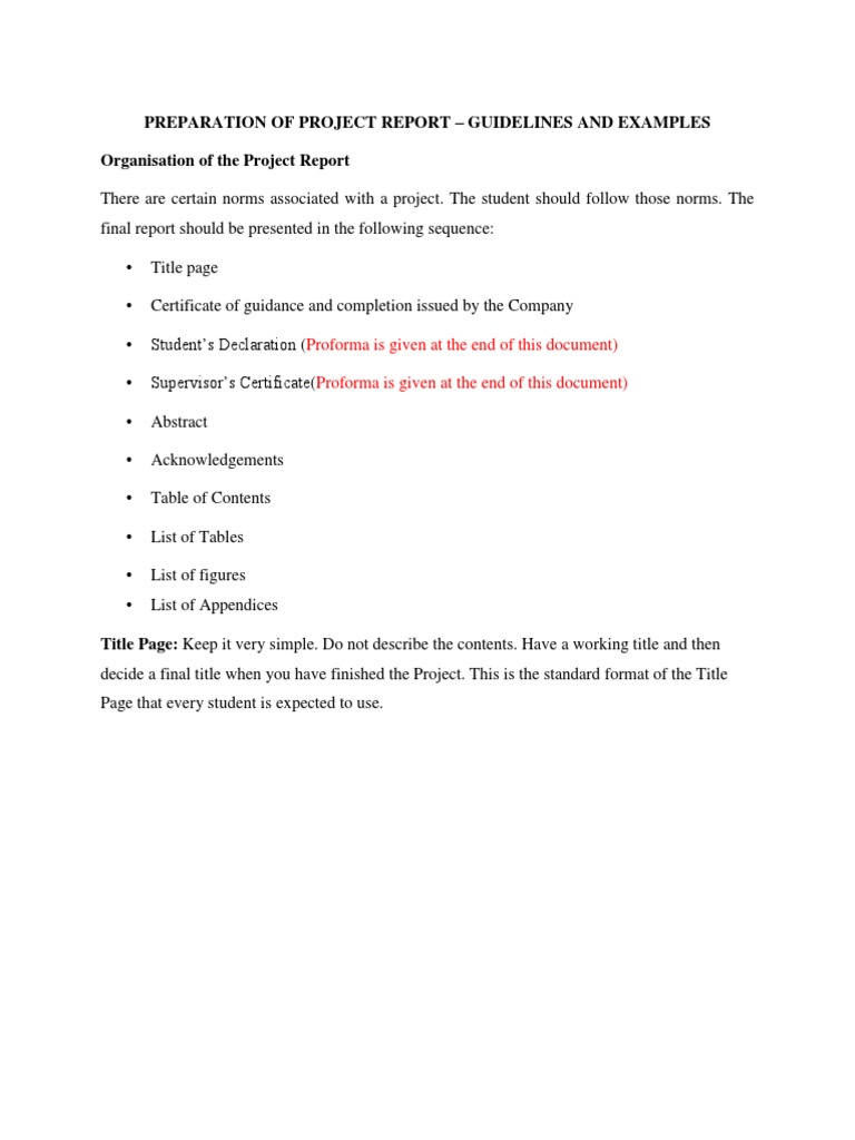 Preparation of Project Report - Guidelines MLRIT | PDF | Citation ...