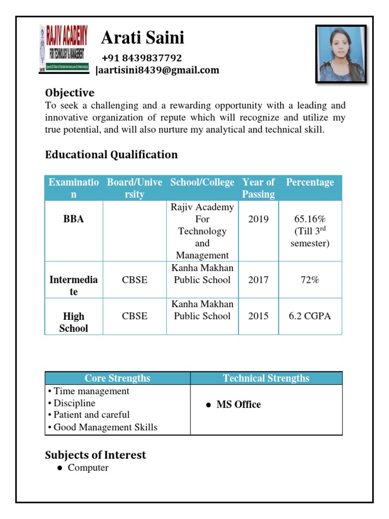 Sample CV - F | PDF | Cognition | Business
