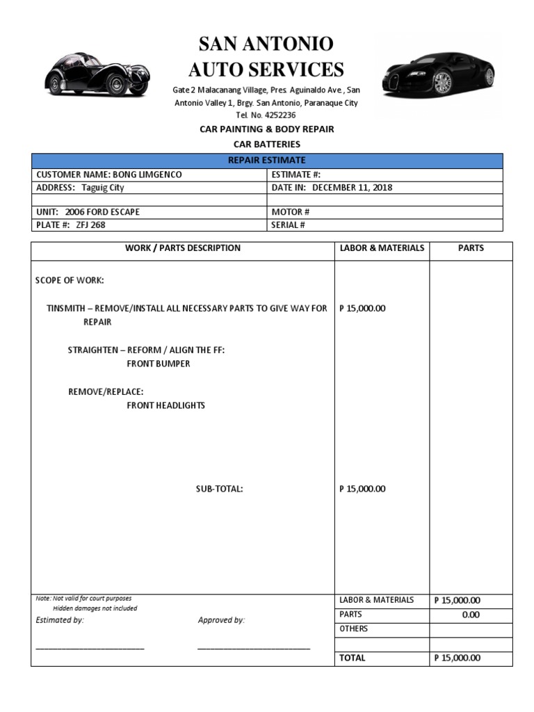 Repair Quotation-Limgenco | PDF