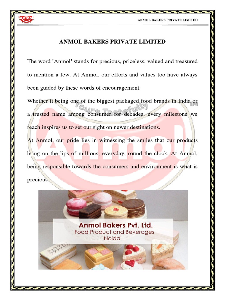 Anmol Bakers: Quality Bakery Products | PDF | Brand | Economies