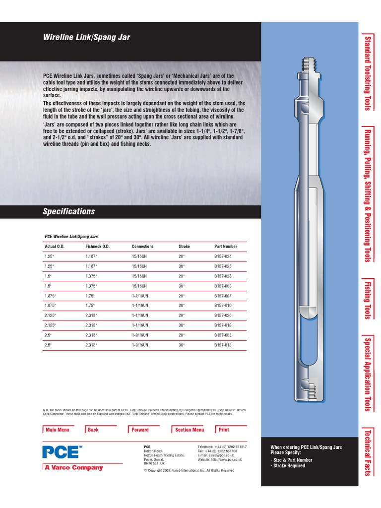 Wireline Link/Spang Jar | PDF | Mechanical Engineering | Manufactured Goods