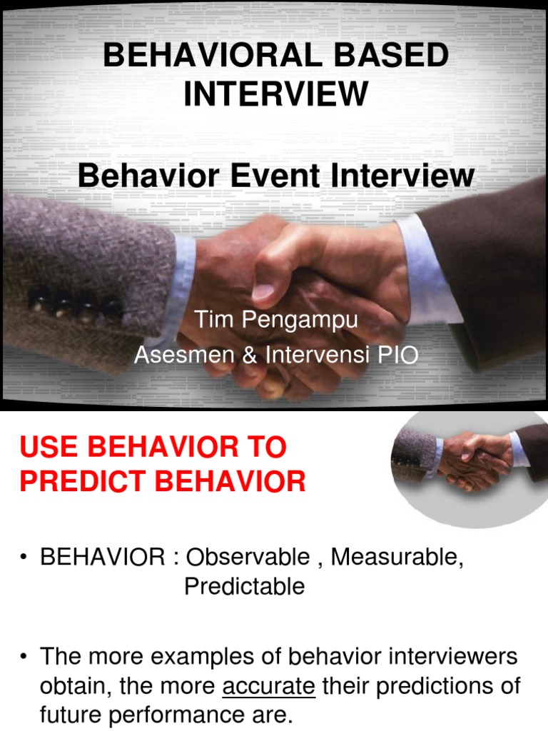 Behavior Based Interview Pdf