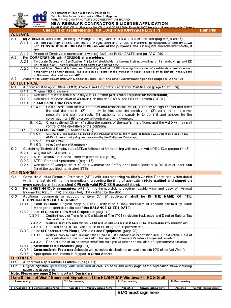 New Regular Contractor's License | PDF | Board Of Directors | Receipt