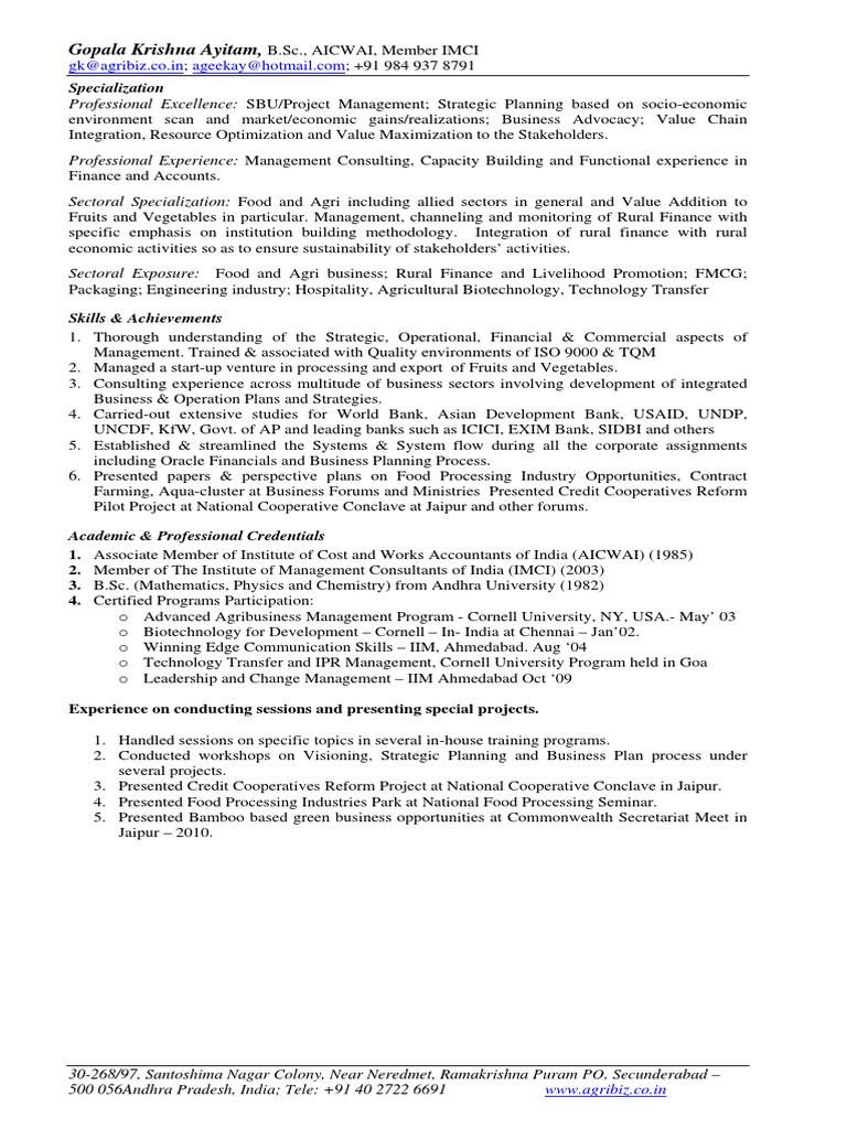 GK Consultant Profile PDF | PDF | Supply Chain | Business Process