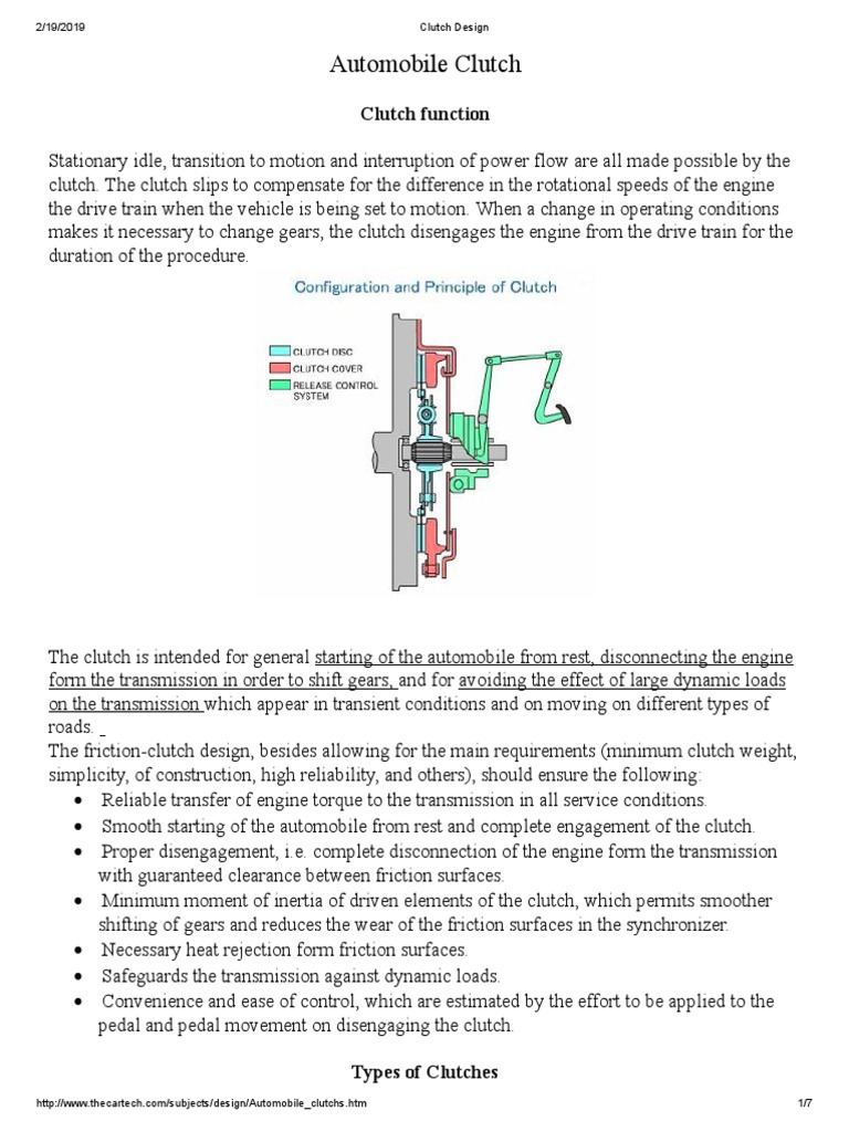 Clutch Design PDF | PDF | Clutch | Automatic Transmission