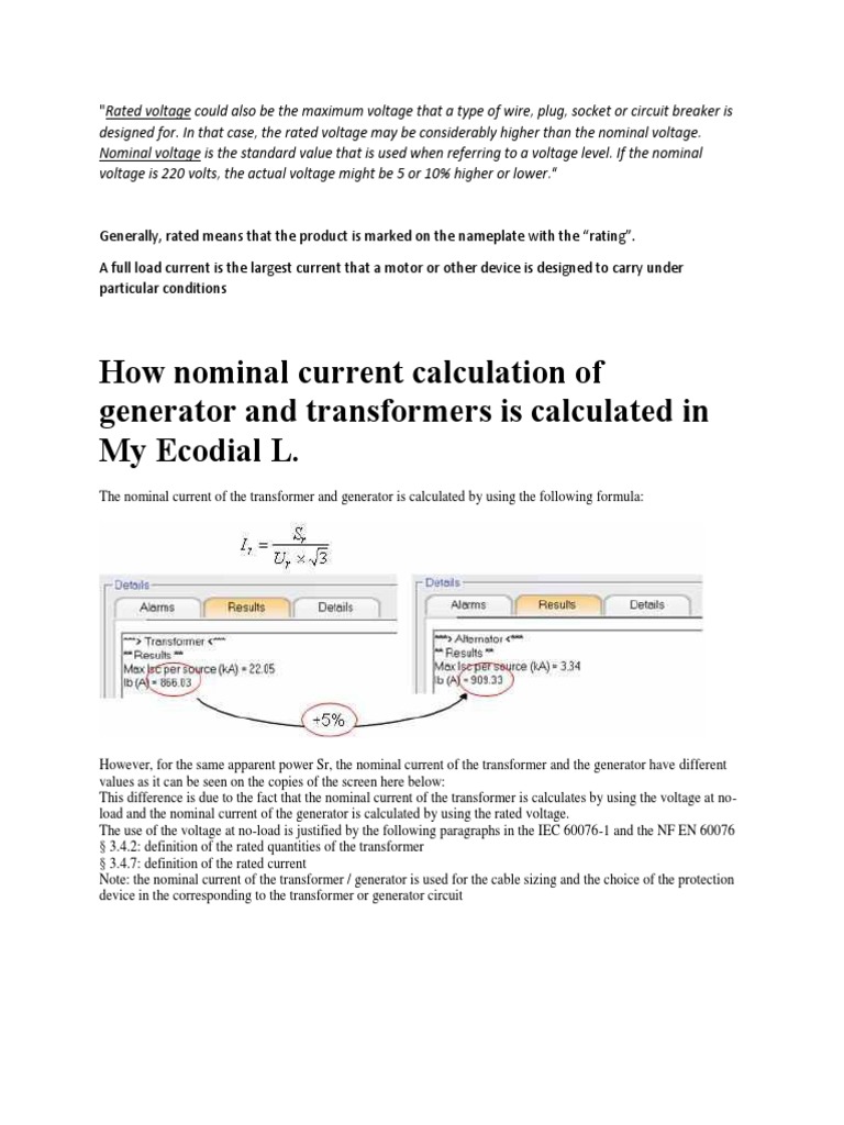 Rated Vs Nominal | PDF | Science & Mathematics | Technology & Engineering