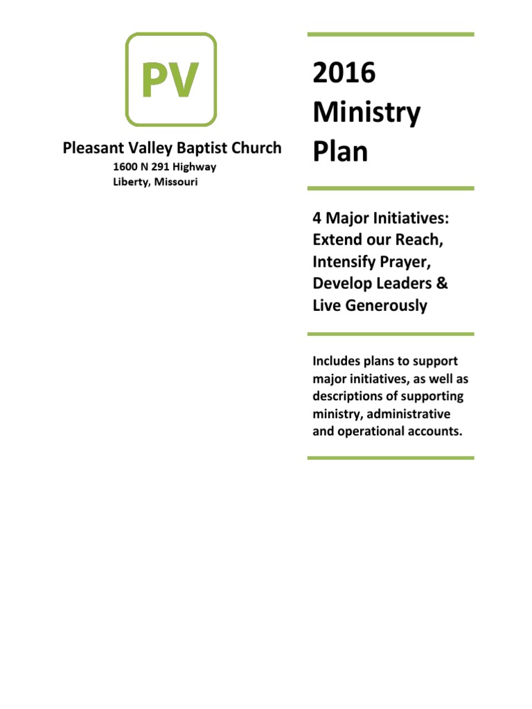 2016 Ministry Plan | PDF | Goal | Leadership