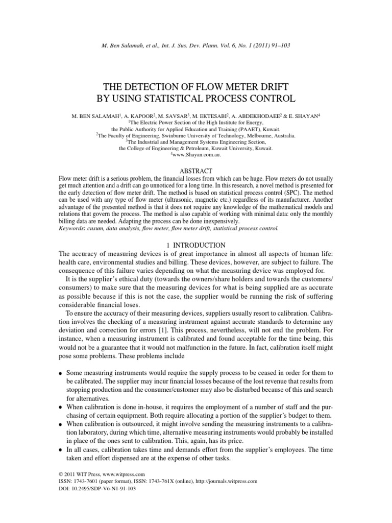 Meter Drift Statistical Process Control PDF | PDF | Scientific Method