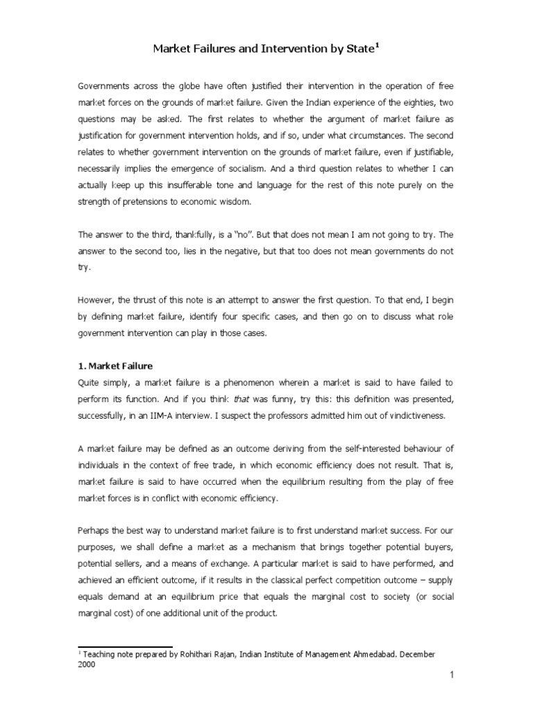 Market Failures and Intervention by State | PDF | Market Failure | Monopoly