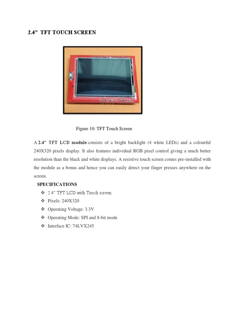 TFT Touch Screen | PDF