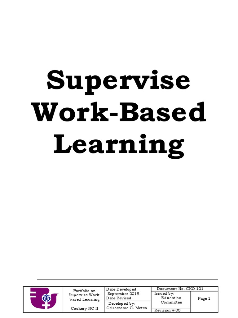 Supervise Work-Based Learning - Crisotomo Mateo | PDF | Salad ...
