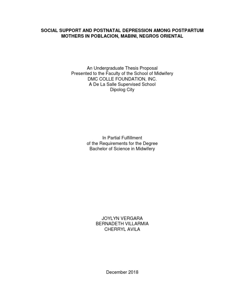 Social Support & Postnatal Depression Study | PDF | Survey Methodology ...