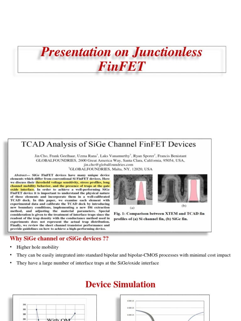 Presentation On Junctionless Finfet | PDF | Semiconductor Devices ...