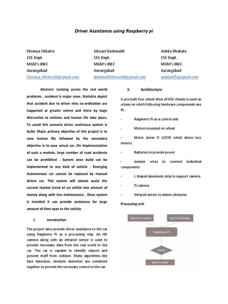Raspberry Pi Driver Assistance System | PDF | Traffic Collision ...