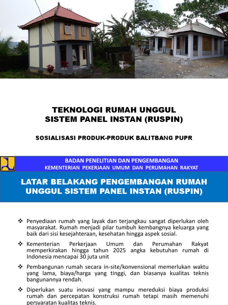 11 Ruspin Rumah Unggul Sistem Panel Instan | PDF