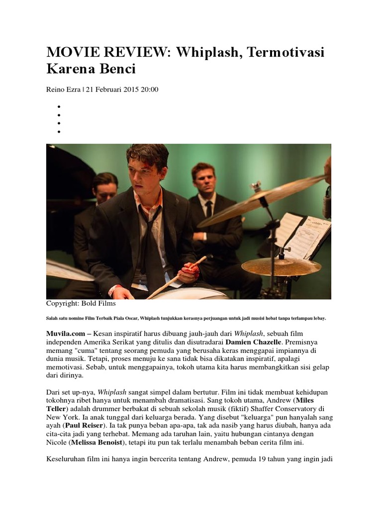 Resume Film Whiplash | PDF