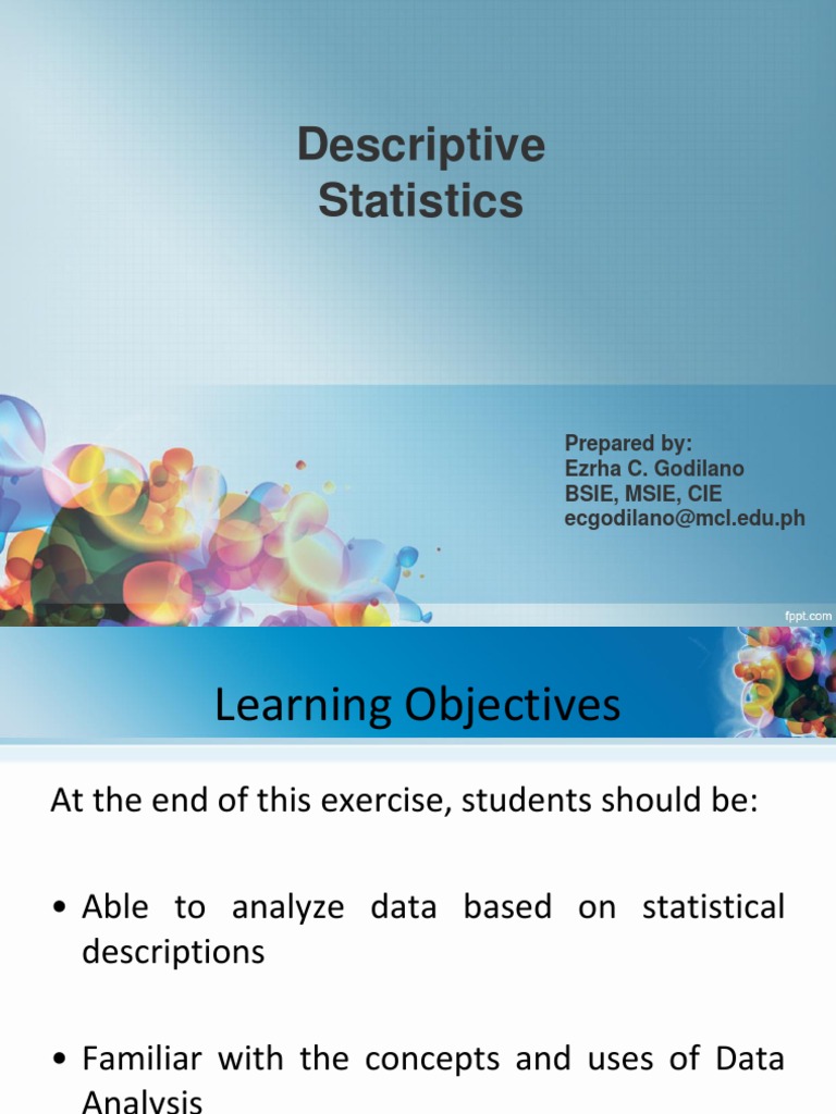 Module 1 - Descriptive Statistics | Download Free PDF | Mean | Statistics