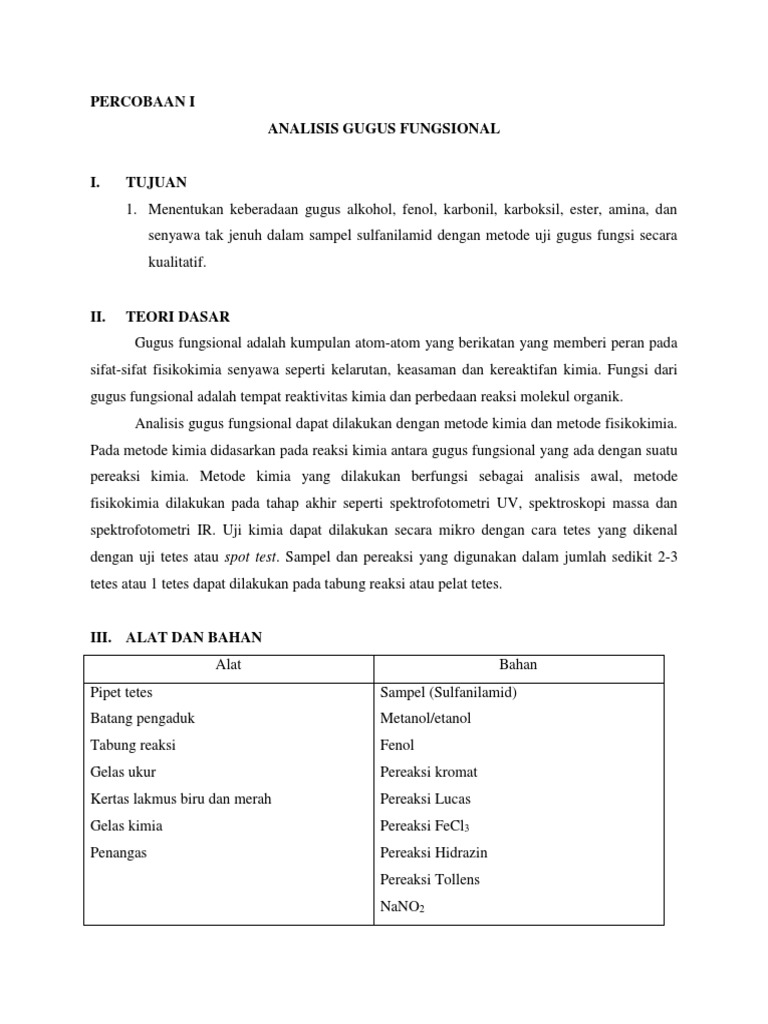 Analisis Gugus Fungsi | PDF