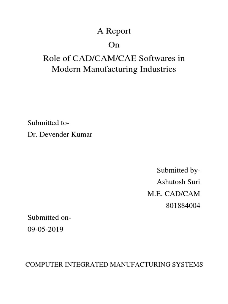 A Report | PDF | Computer Aided Design | Engineering