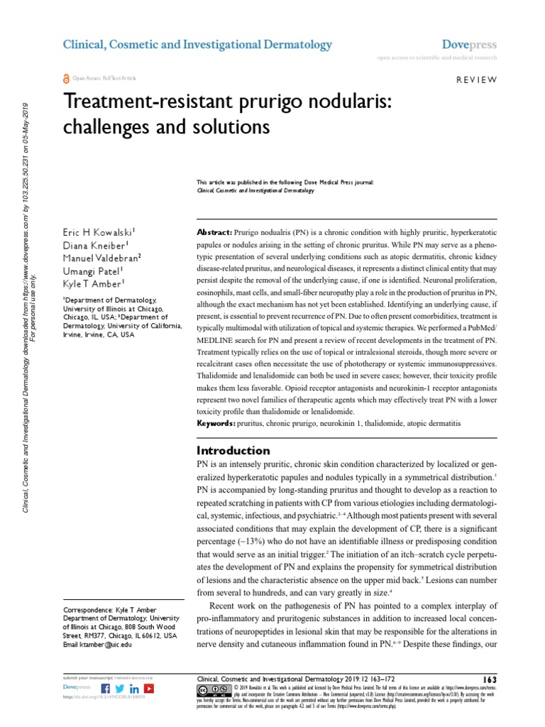 Treatment-Resistant Prurigo Nodularis: Challenges and Solutions | PDF ...