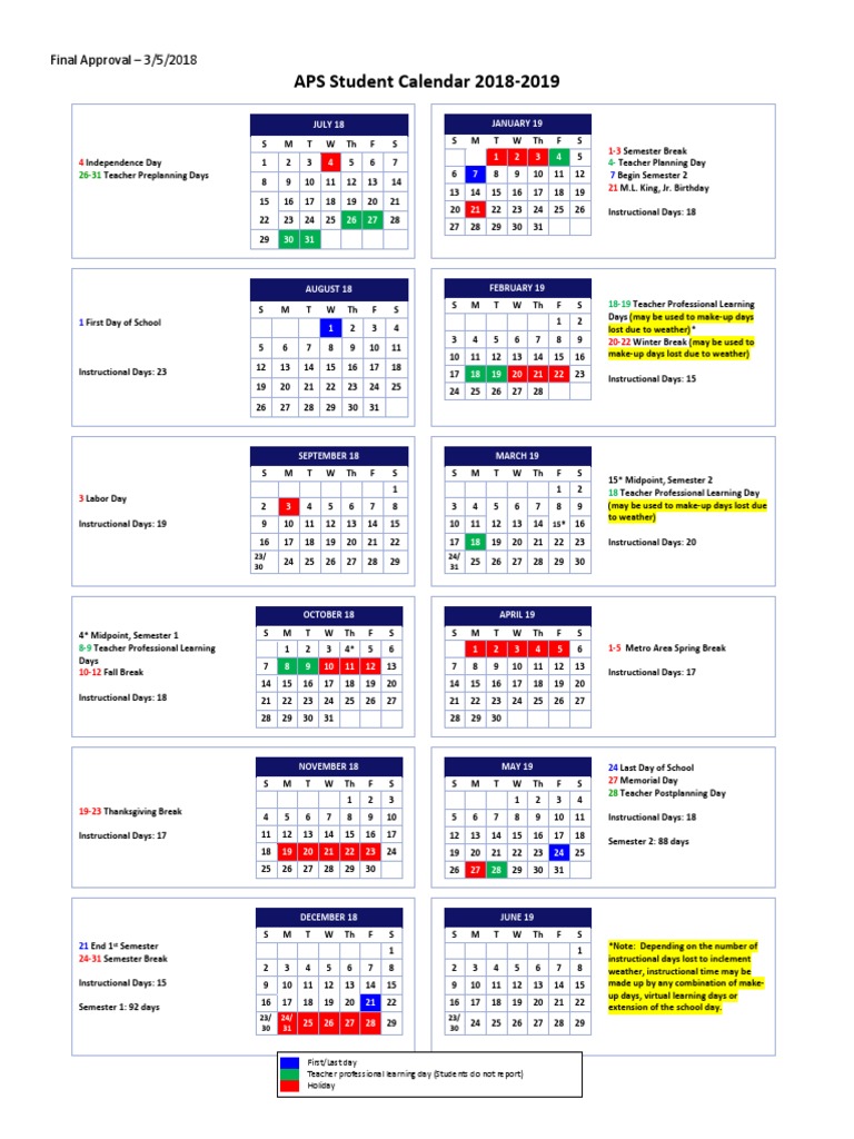 Lindbergh School Calendar 2018-2019 | PDF | Academic Term | Public Holiday