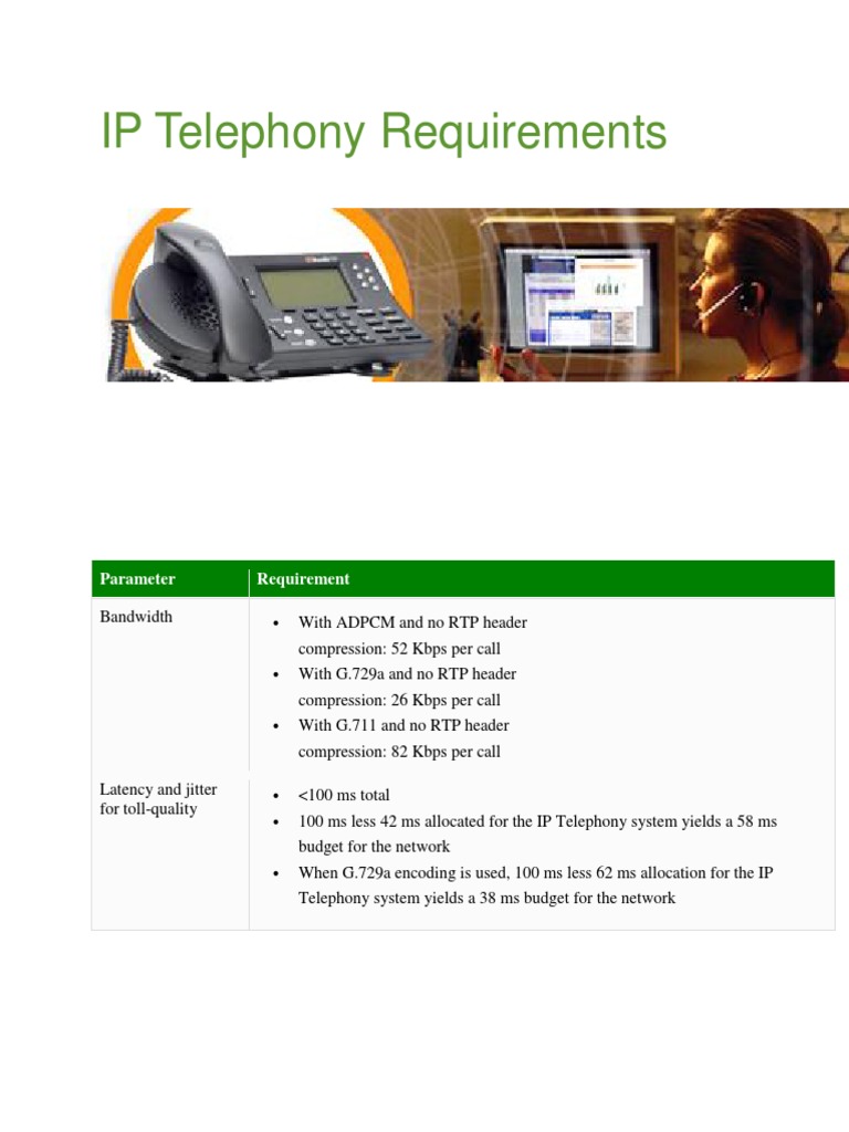 IP Telephony Network Requirements Guide | PDF | Voice Over Ip | Wide ...