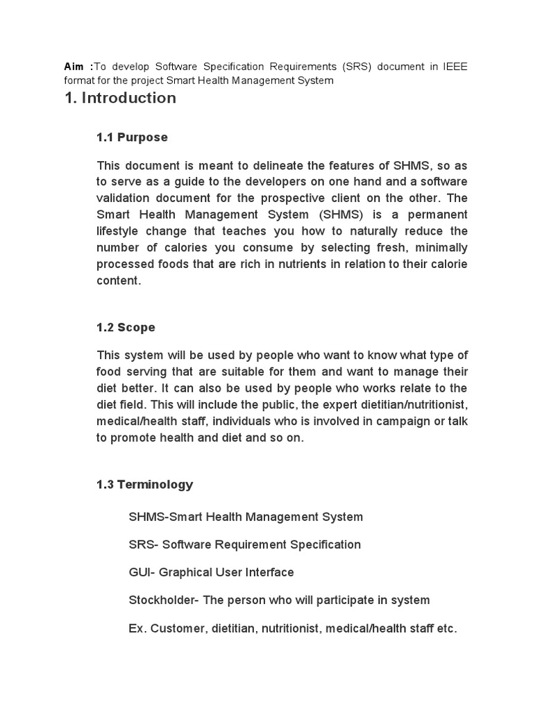 SRS Health Management System | PDF | Web Application | Graphical User Interfaces