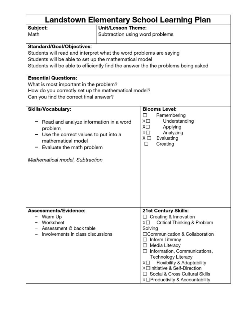 Learning Plan 2 | PDF | Teaching Mathematics | Literacy