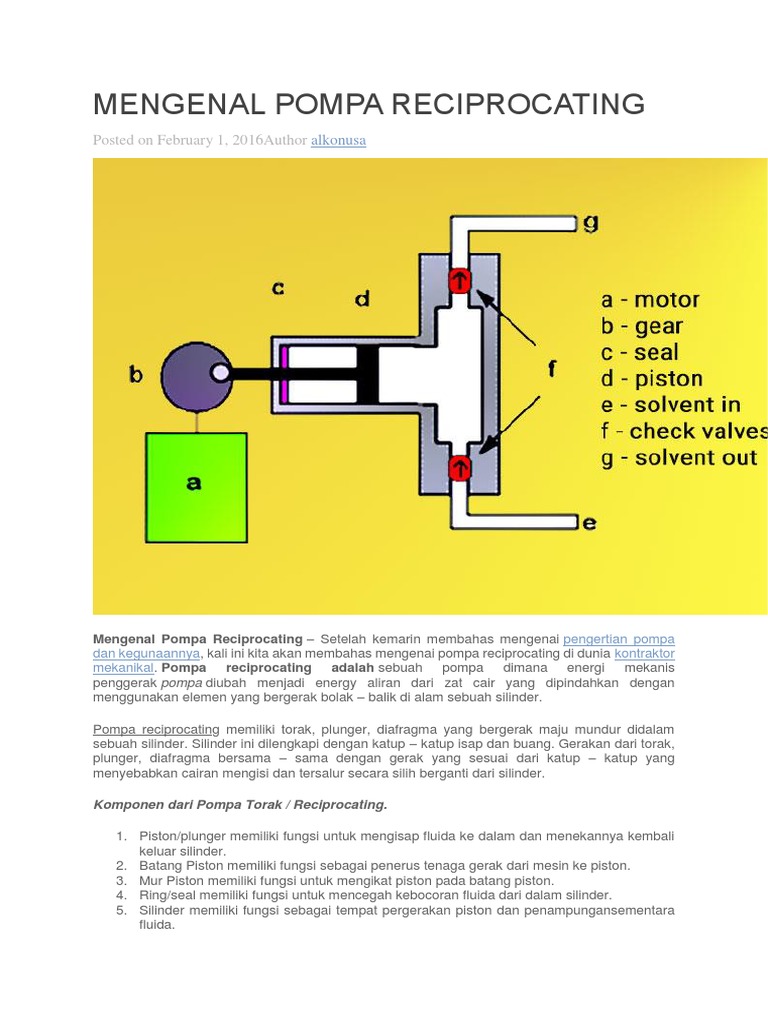 Mengenal Pompa Reciprocating | PDF
