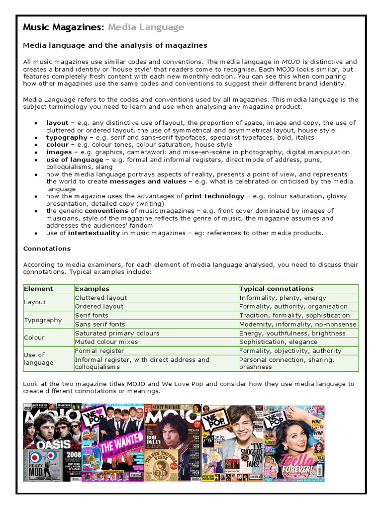 Music Magazines Mojo Media Language | PDF | Typography | Sans Serif